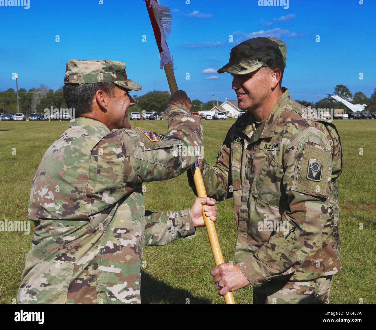 The 53rd Infantry Brigade Combat Team Commander Col. John Haas passes ...
