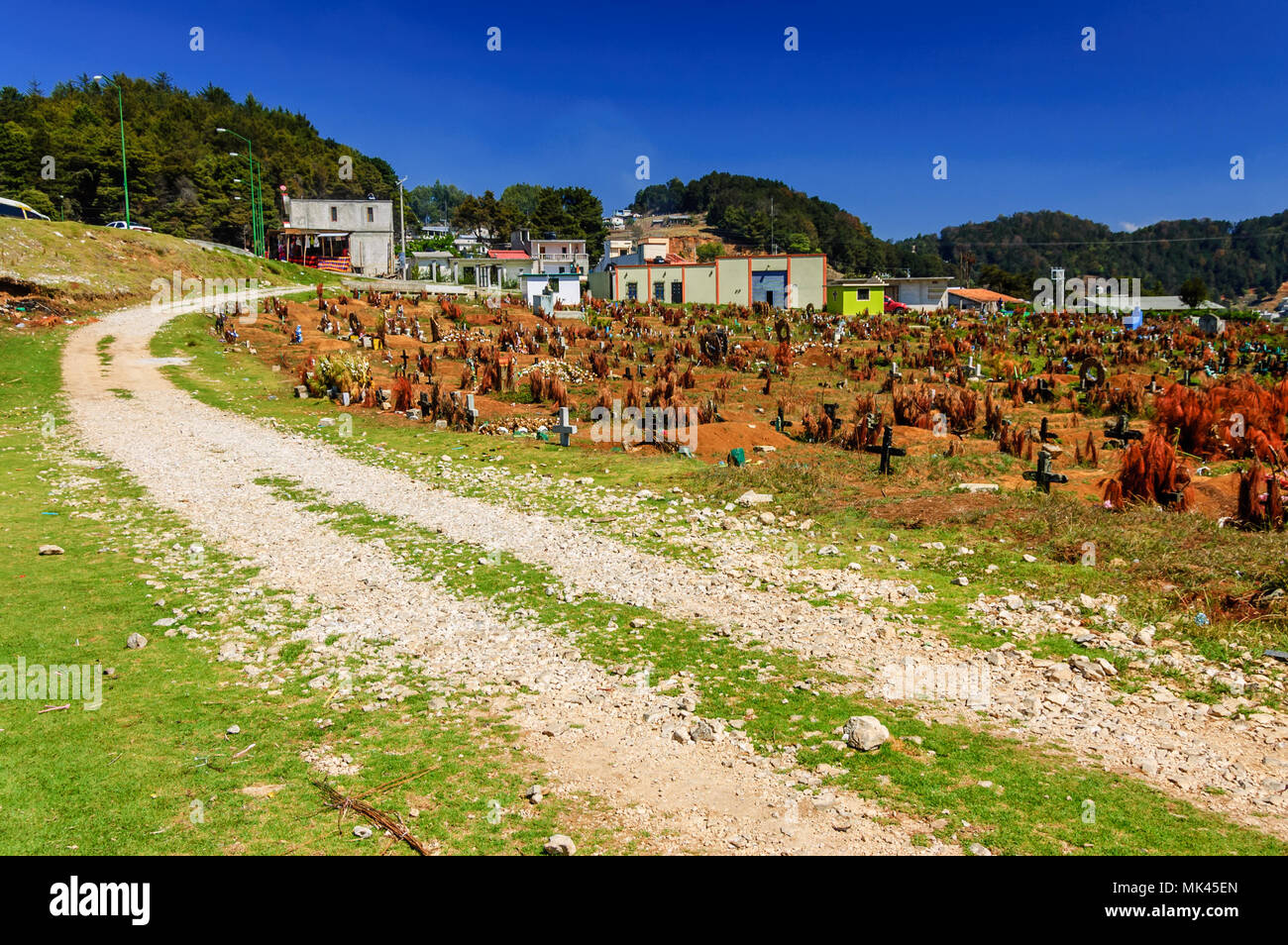 San Juan Chamula, Mexico - March 25, 2015: Cemetery in San Juan Chamula ...