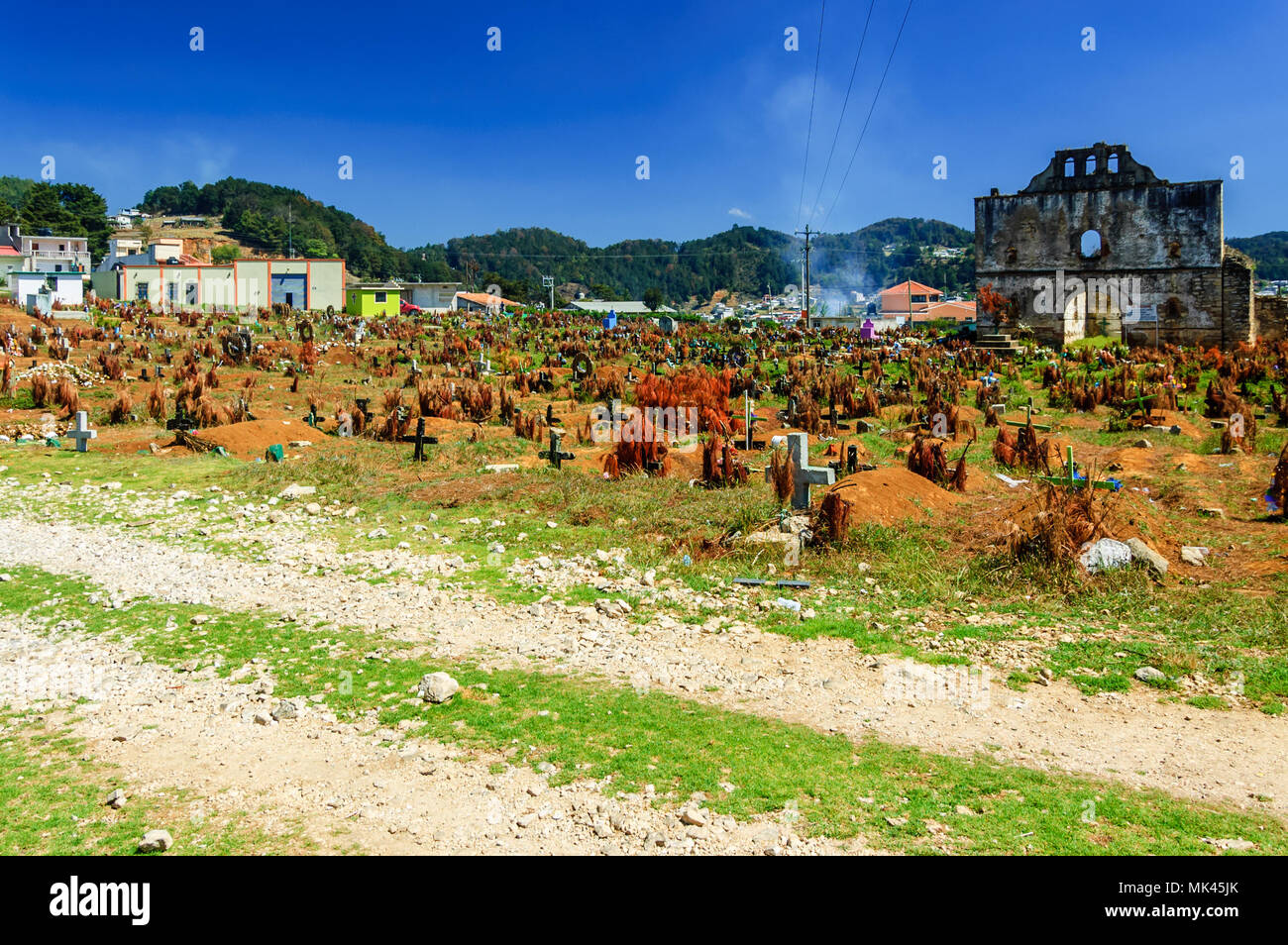 San Juan Chamula, Mexico - March 25, 2015: Ruined church & cemetery in ...