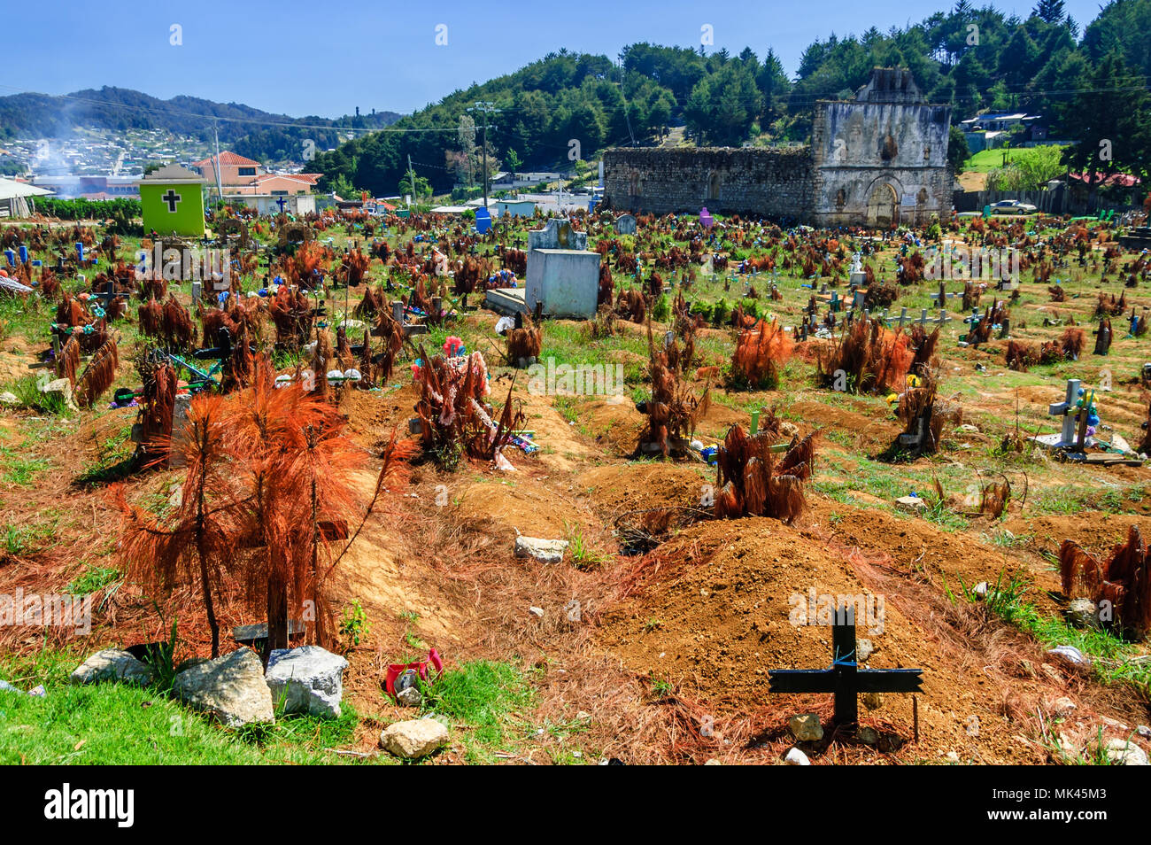 San Juan Chamula, Mexico - March 25, 2015: Ruined church & cemetery in ...