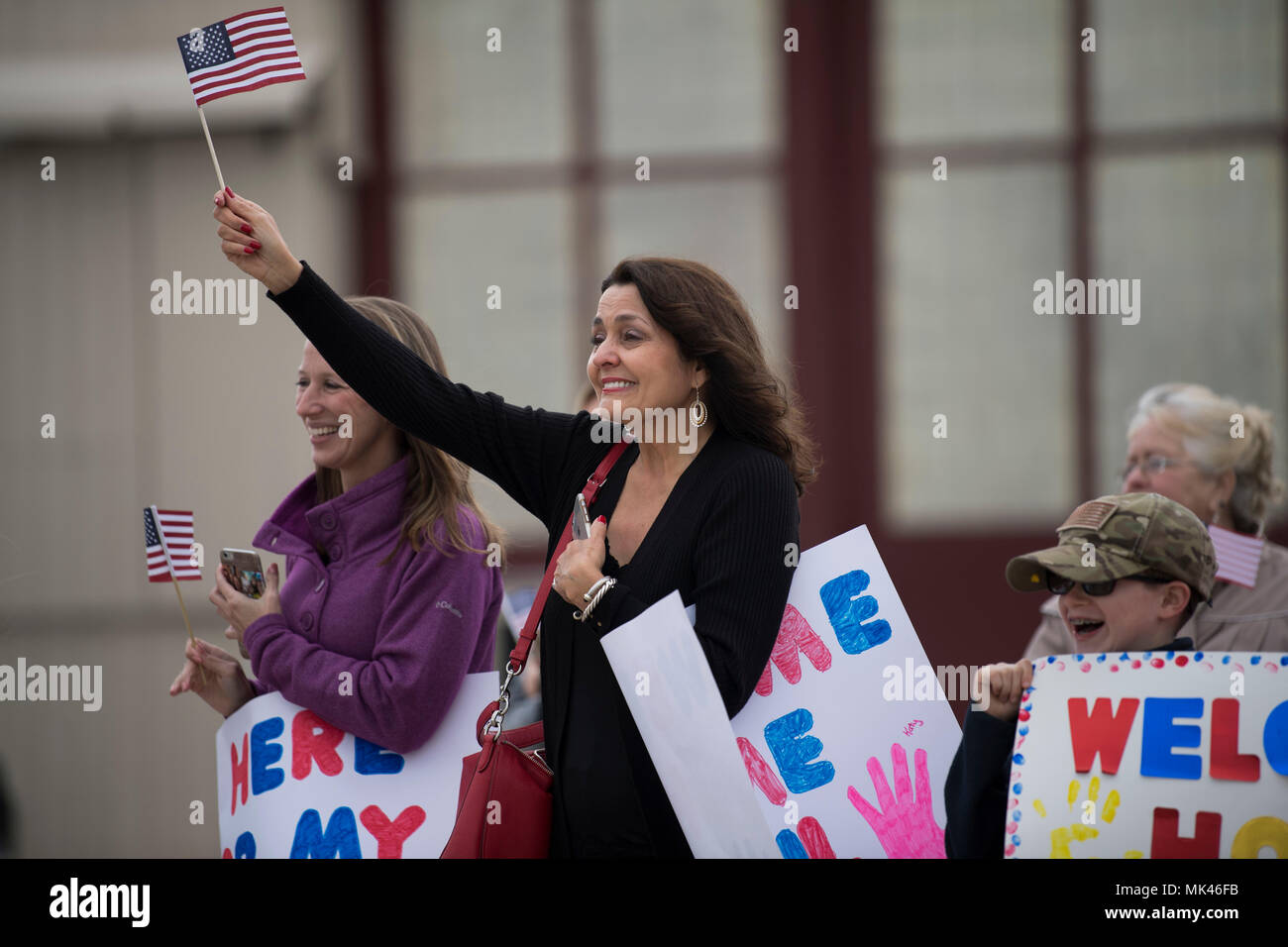 Members of the 130th Airlift Wing return from an overseas deployment ...