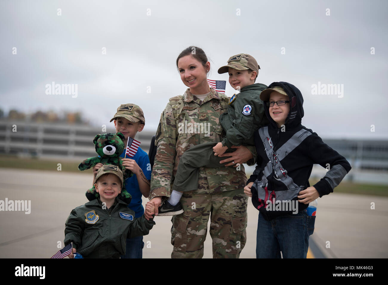 Members of the 130th Airlift Wing return from an overseas deployment ...
