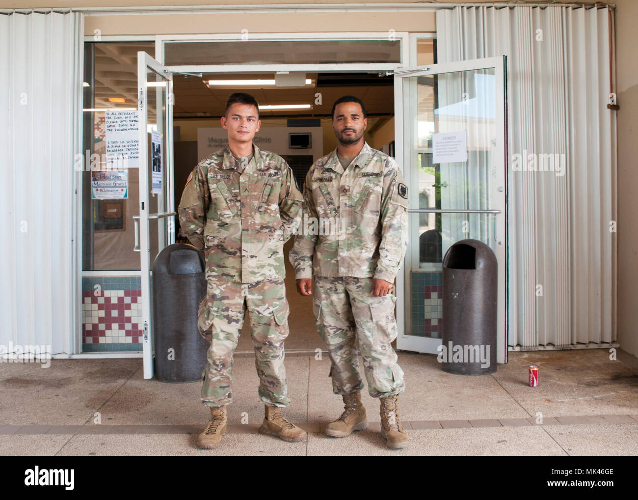 Pfc. Christian Las Dulce and Spc. Carlos Gonzalez, both with the 63rd ...