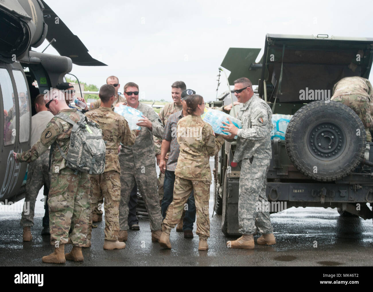 Movie actor Esai Morales and Greg Duncan assisted Soldiers unload ...