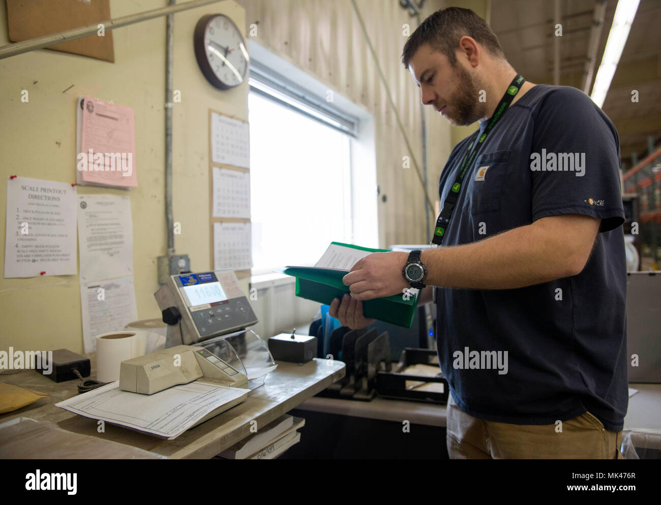 Brandon Durocher, Defense Logistics Agency disposition services, reads ...