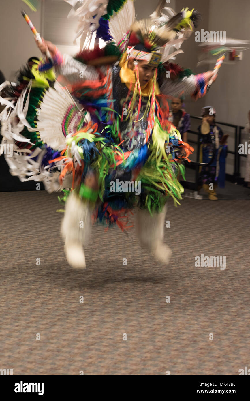 Comanche Nathion Youth Dancer performs "men's fancy war dance" at ...