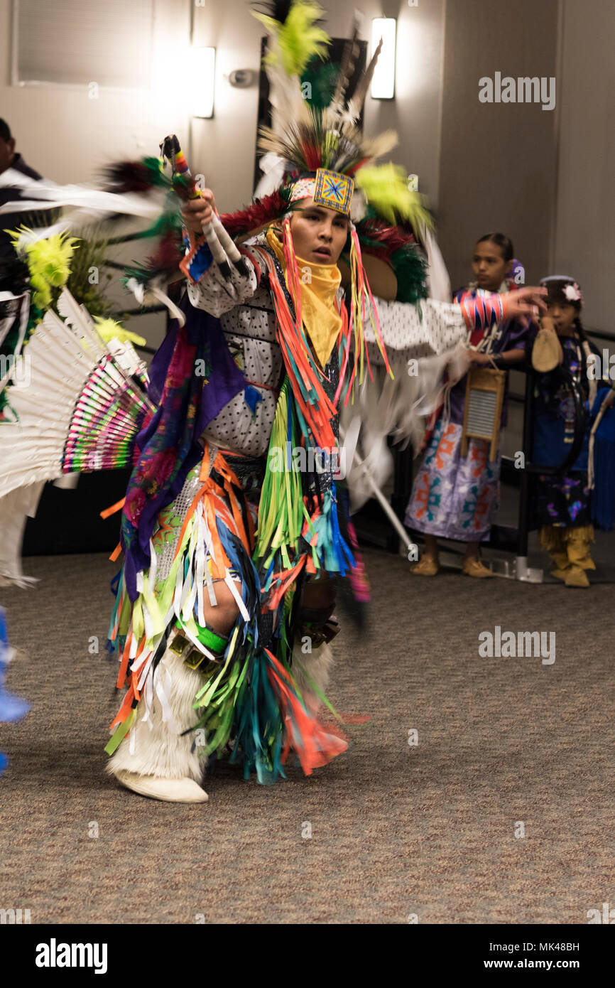 Comanche Nathion Youth Dancer performs "men's fancy war dance" at ...