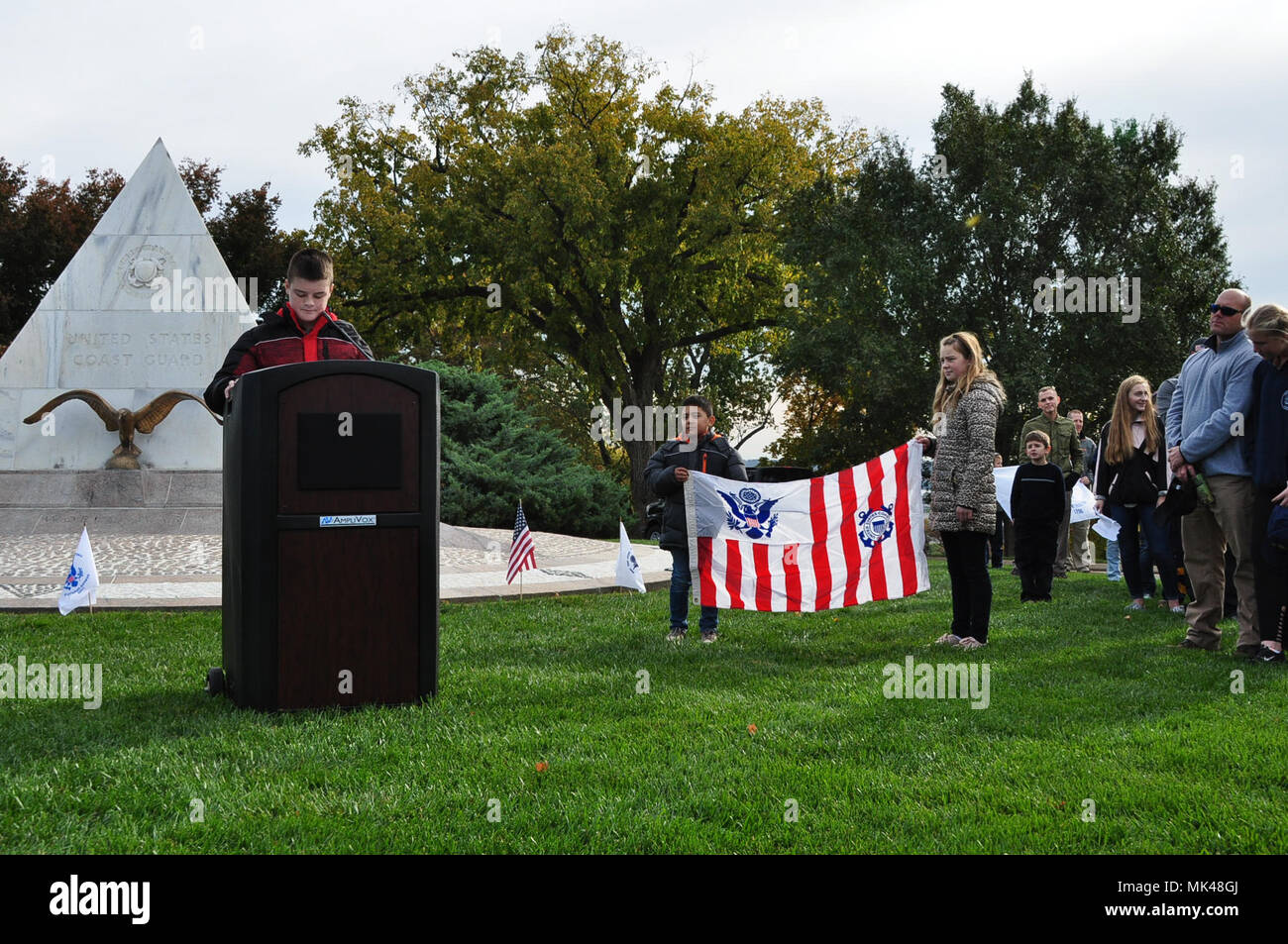 Coast Guard members, family and friends gather at Arlington National ...