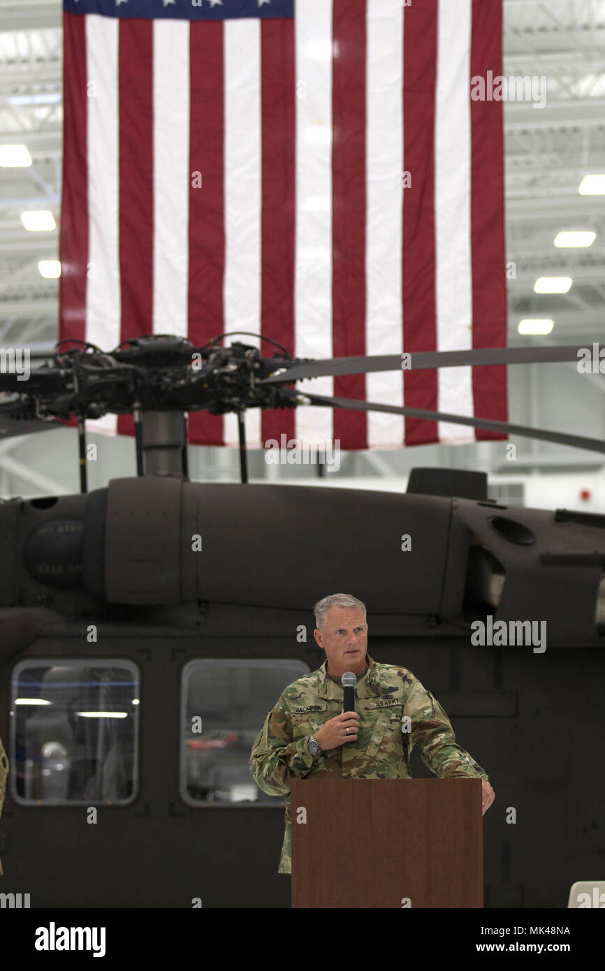 Brig. Gen. Mark Jackson speaks at the ribbon cutting ceremony for the ...