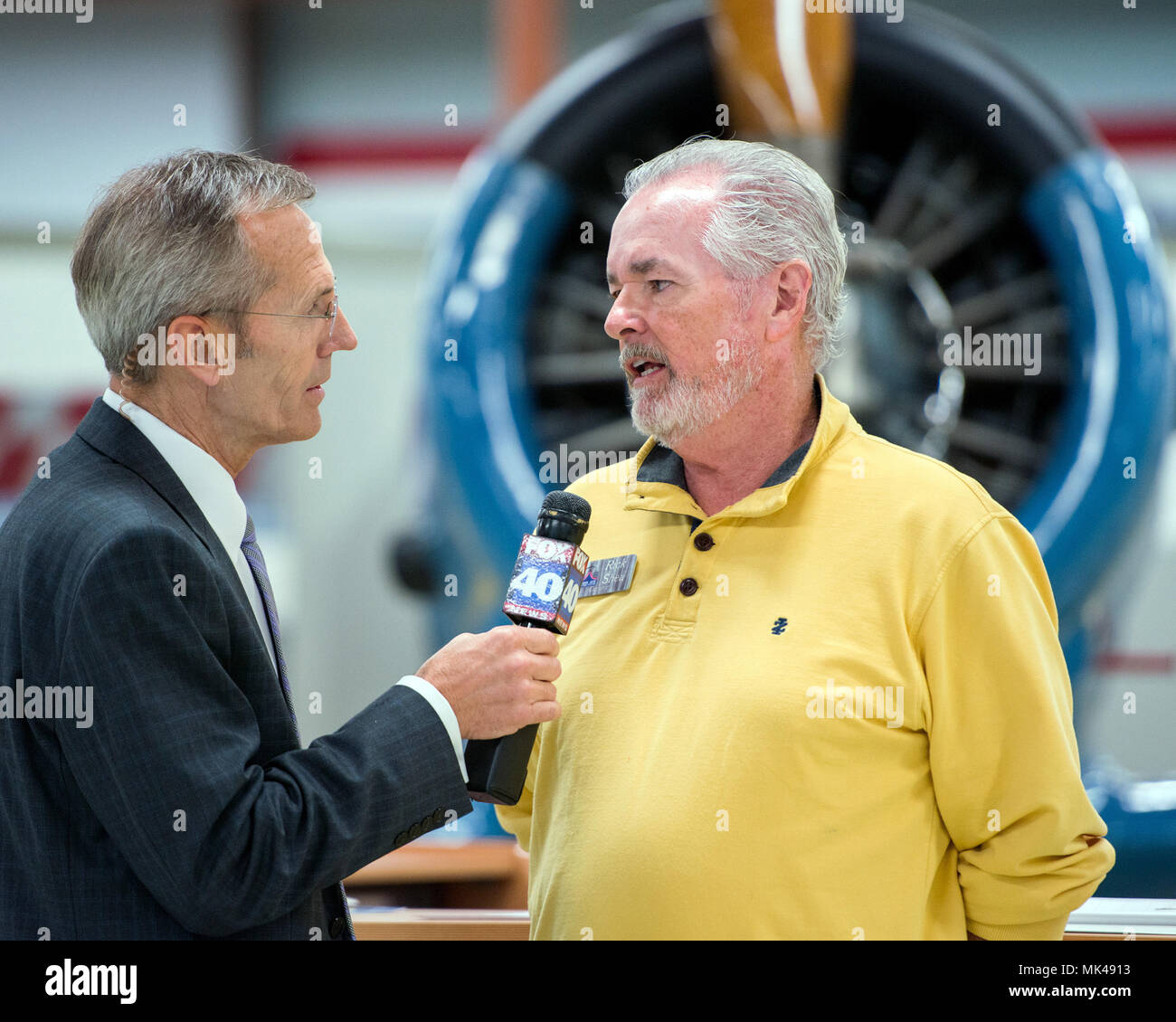 Richard Shea, curator Travis Heritage Center curator, is interviewed by ...