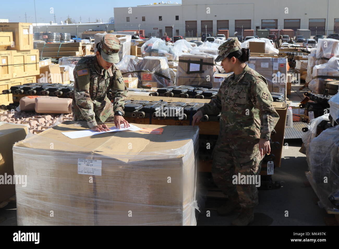Pfc. Carolina Martinez, left, an automated logistical specialist for ...