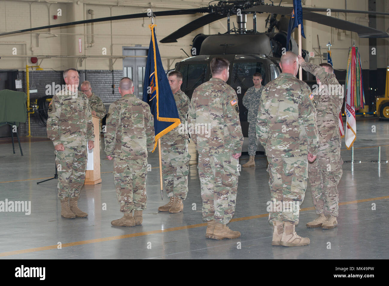 The new battalion flag and guidon are presented during the ARAC ...