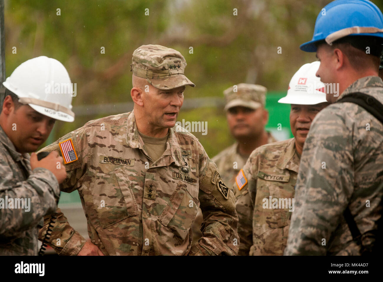Lt. Gen. Jeffrey S. Buchanan, commander, U.S. Army North, speaks with ...