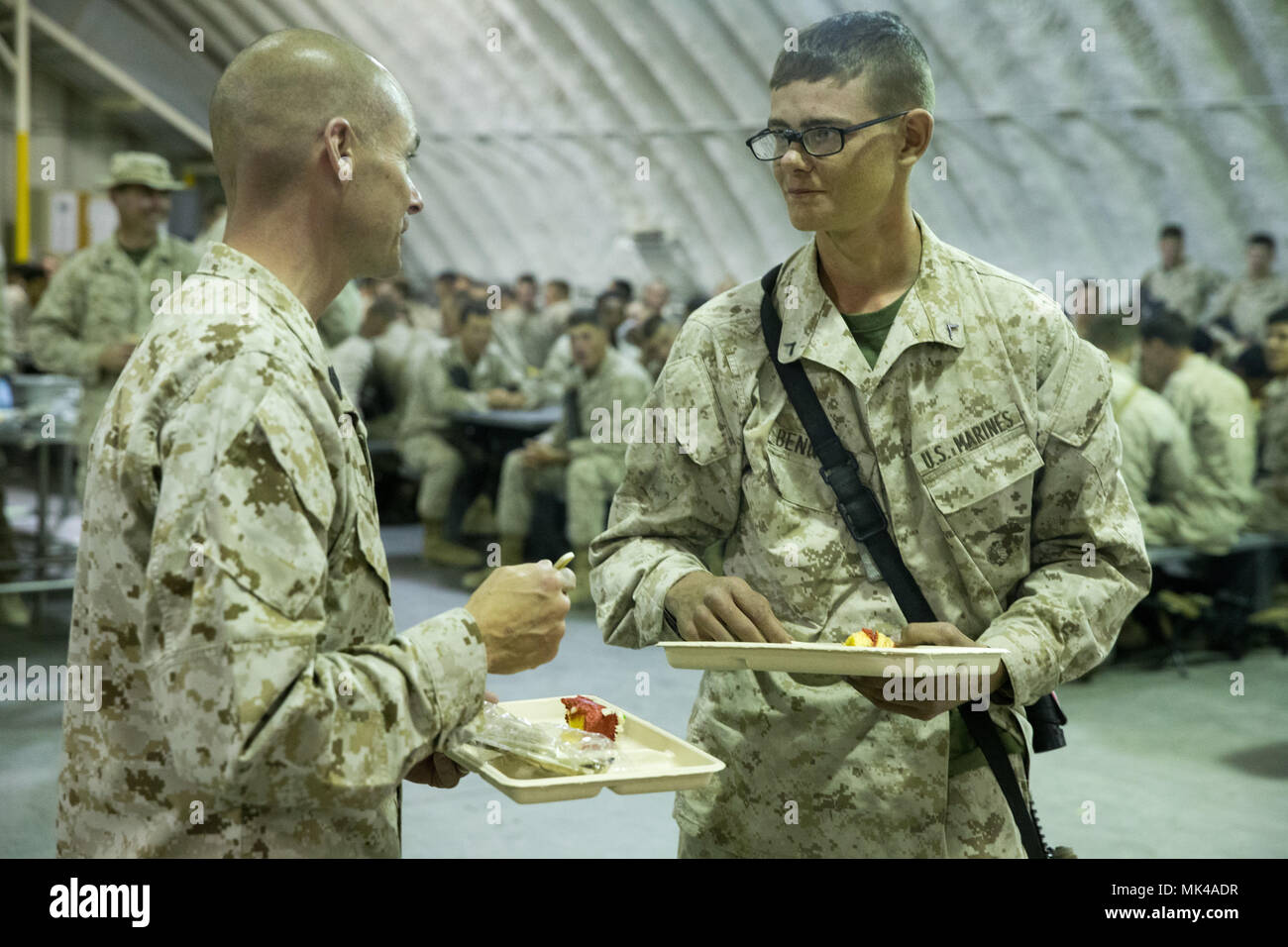 U.S. Marine Corps 1st Sgt. David P. D’andrae, and Pfc. Athan H. Bennett ...