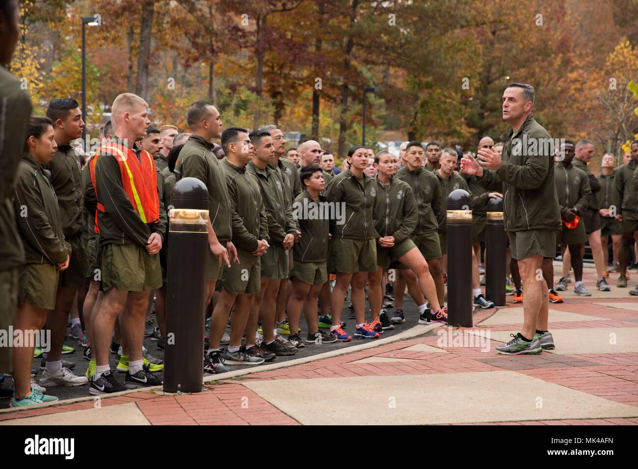 Marine Lt. Gen. Michael A. Rocco speaks to his Marines about the Marine ...