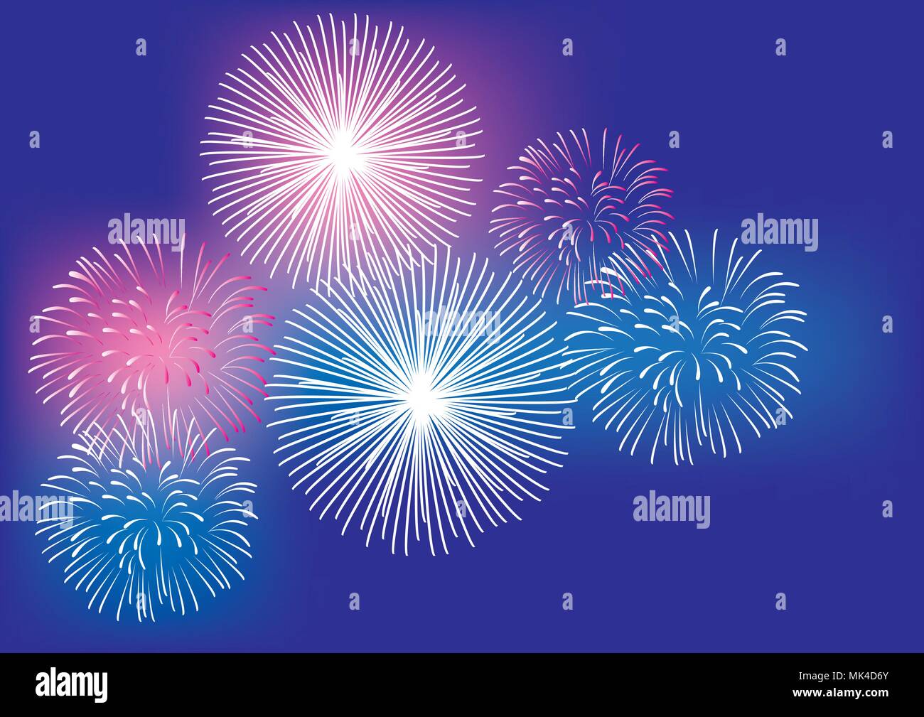 vector illustration of fireworks 4th of July, New Years, Christmas ...