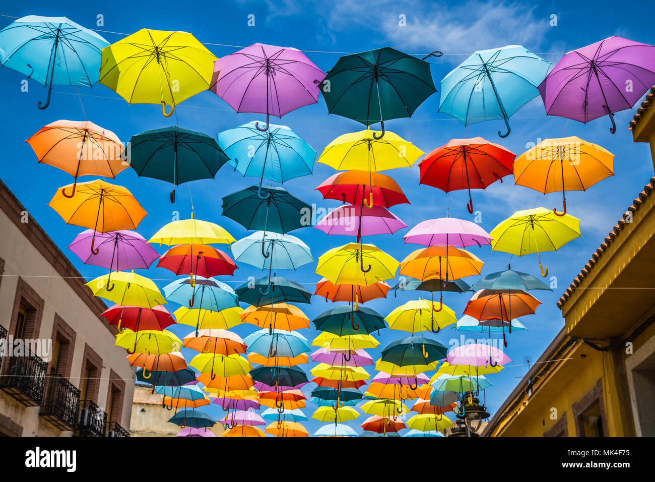 Background colorful street decoration,Madrid Stock Photo - Alamy