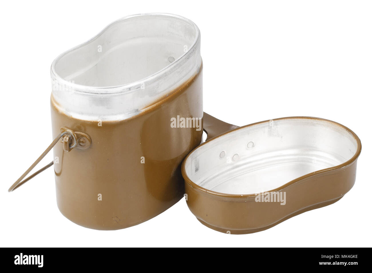 Soviet Army mess kit isolated on white background Stock Photo - Alamy