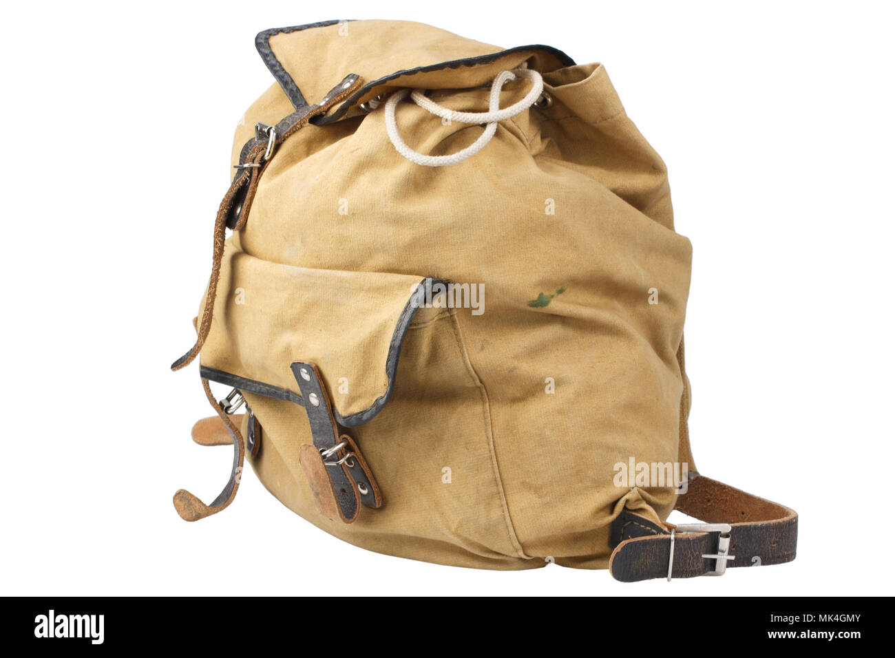 Soviet period backpack isolated on white background Stock Photo - Alamy