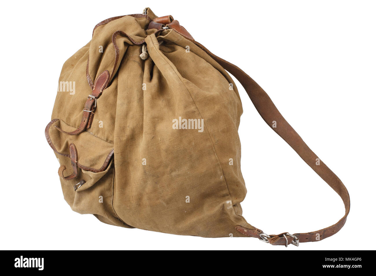 Soviet period backpack isolated on white background Stock Photo - Alamy