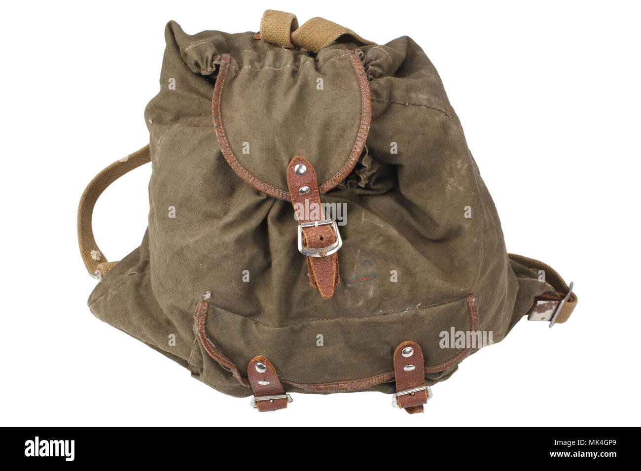 Soviet period backpack isolated on white background Stock Photo - Alamy