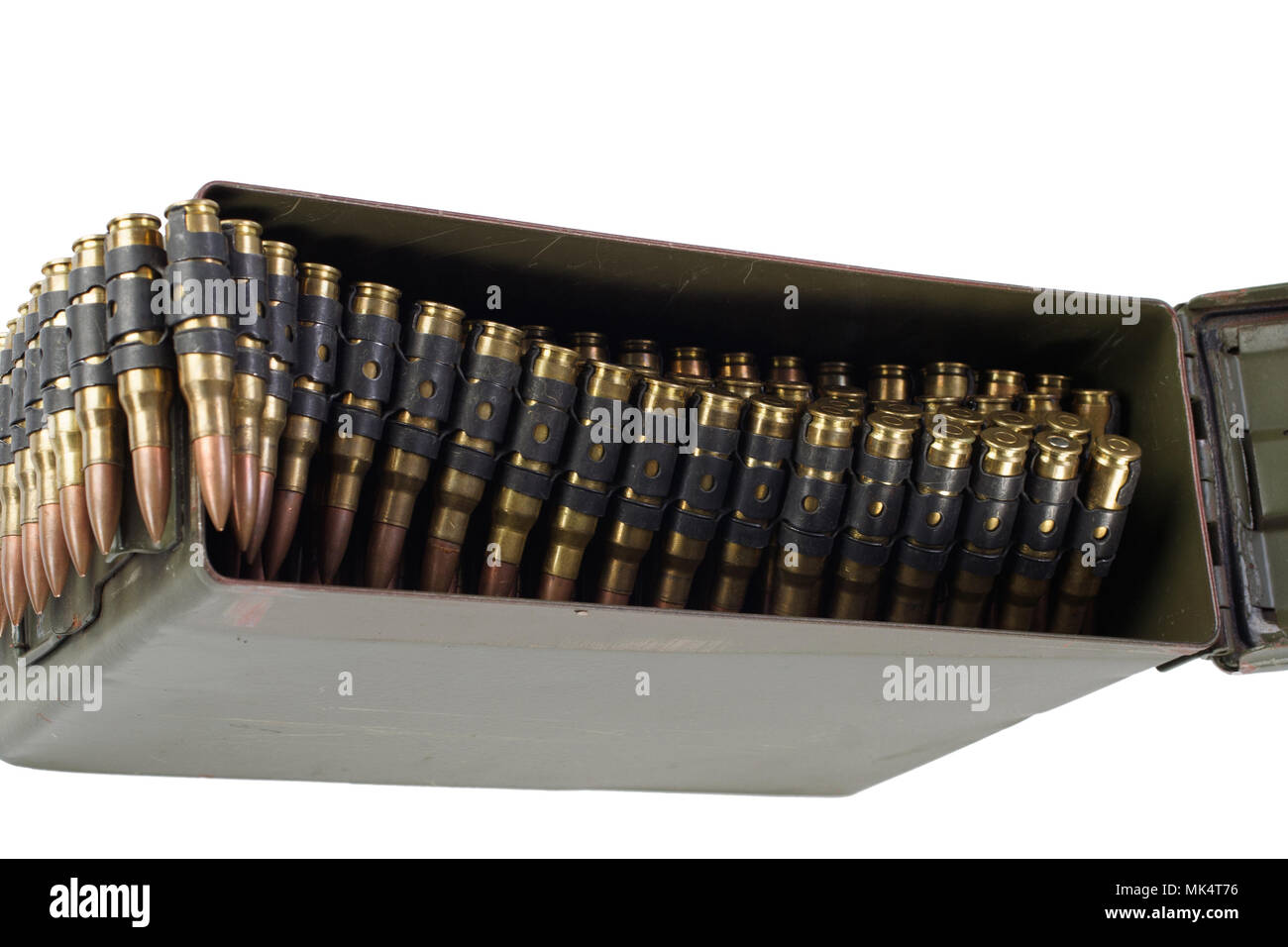 US Army Ammo Box with ammunition belt isolated on white background ...