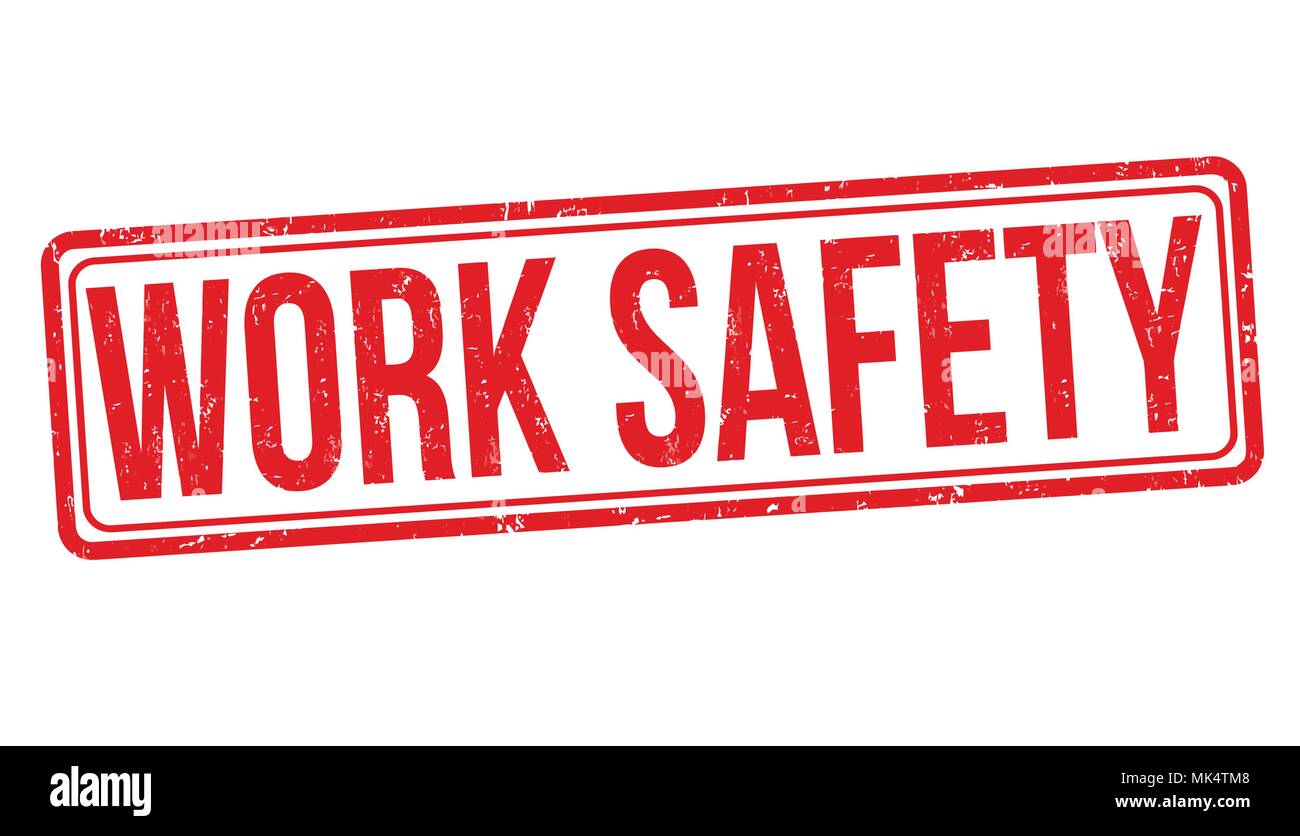 Work safety grunge rubber stamp on white background, vector ...
