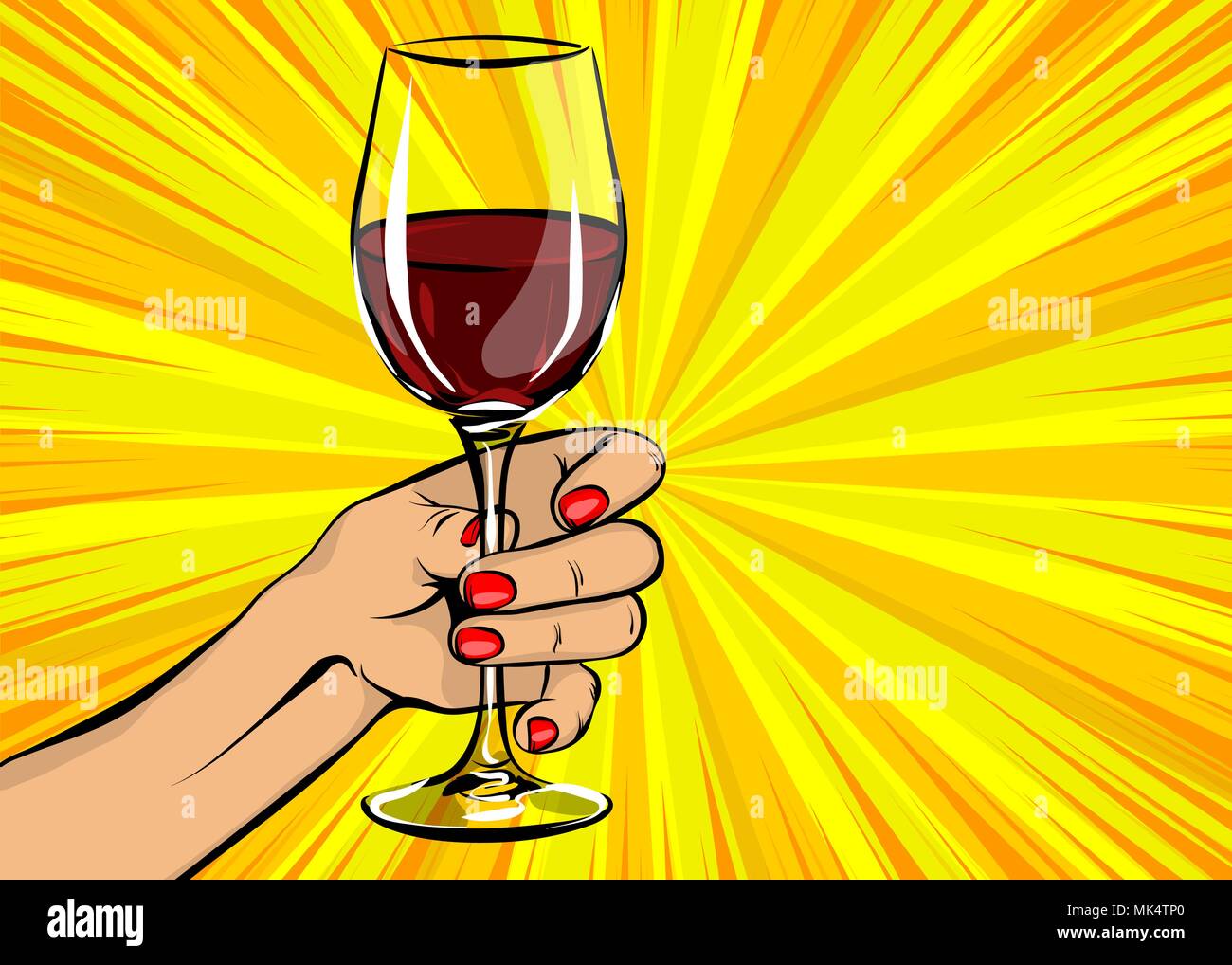 Hand wine glass Stock Vector Images - Alamy