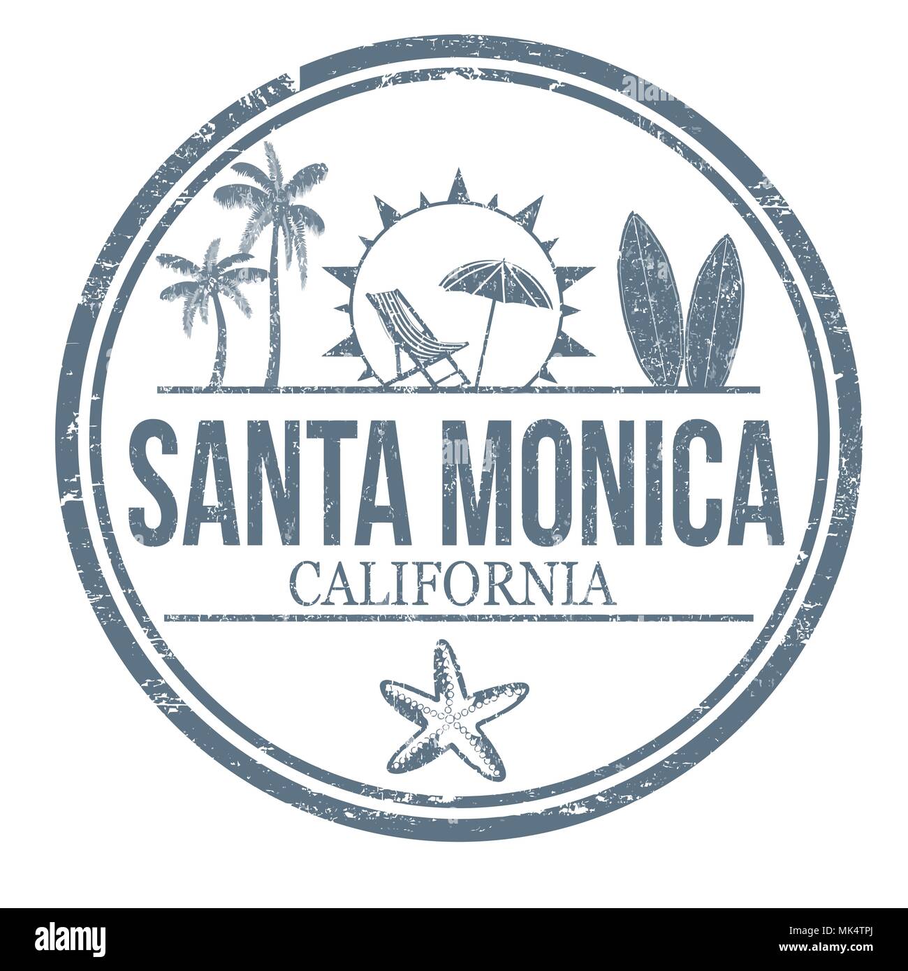 Santa Monica grunge rubber stamp on white background, vector ...