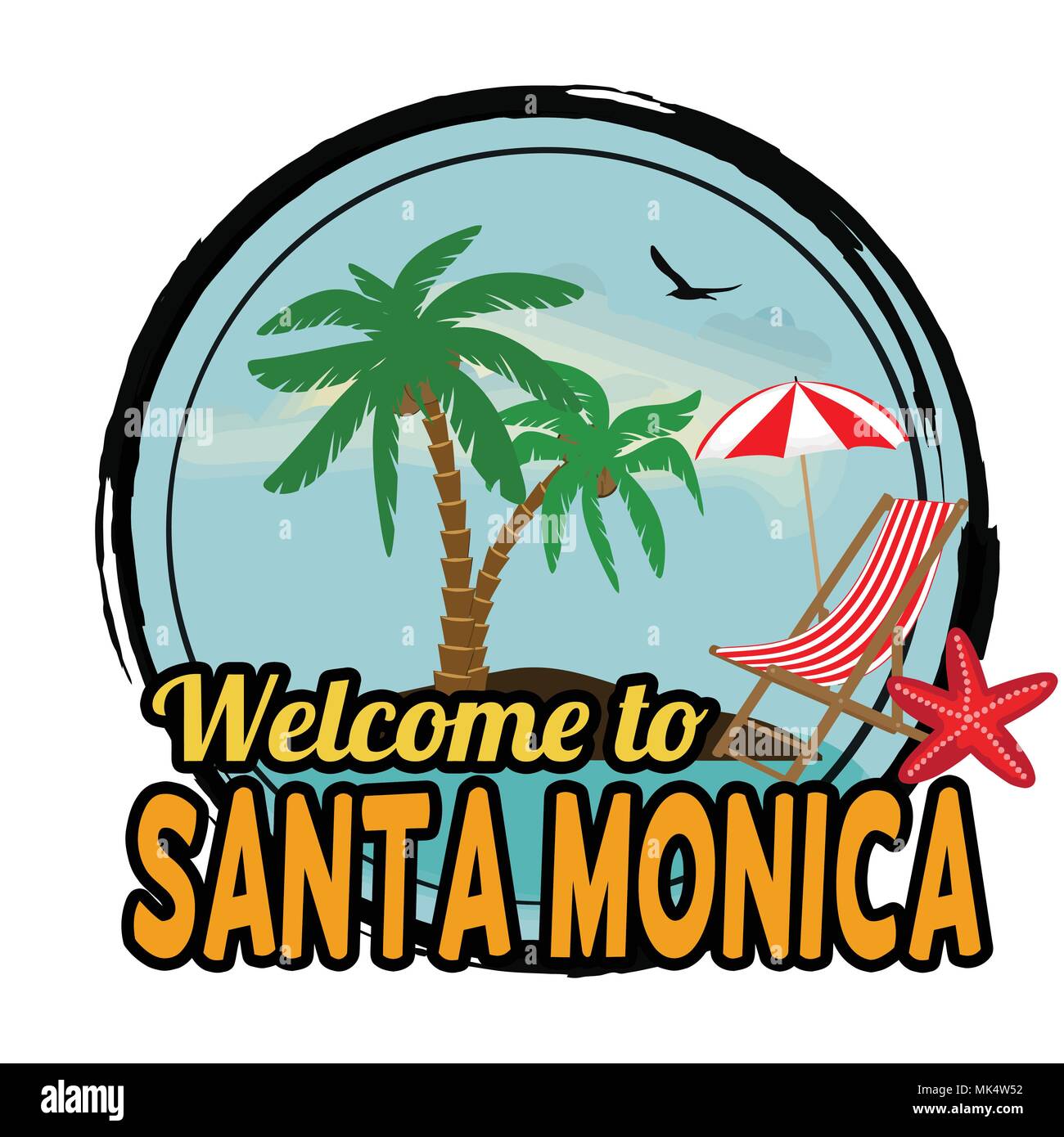 California santa monica beach Stock Vector Images - Alamy