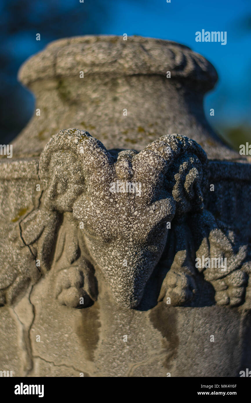 Detail of concrete sculpture of Ram and horns Stock Photo - Alamy