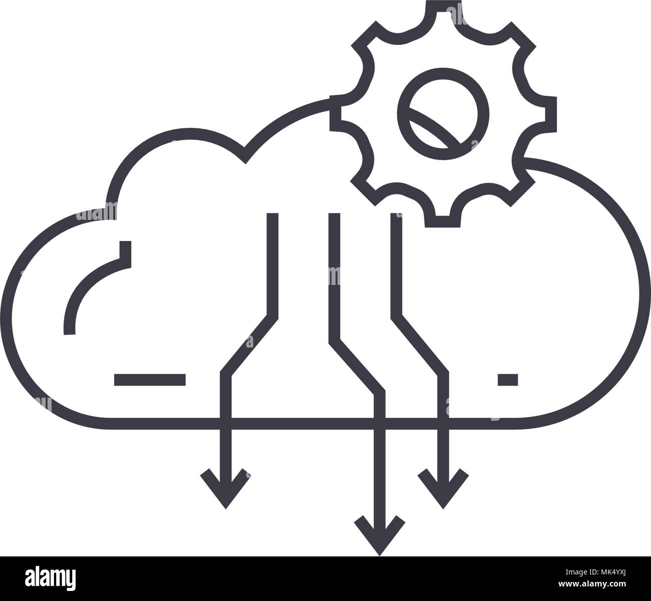 atmospheric condensation process vector line icon, sign, illustration ...