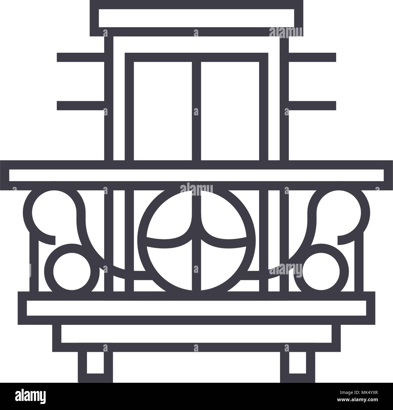 Blue view sunny terrace Stock Vector Images - Alamy