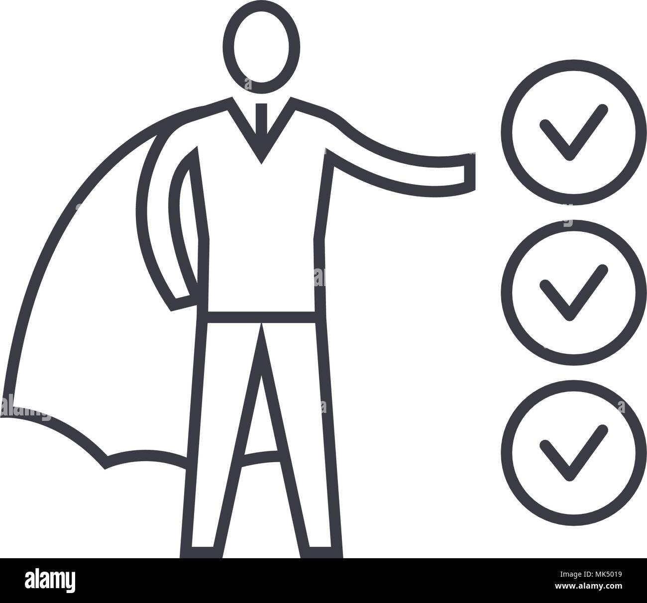 business ambition vector line icon, sign, illustration on background ...