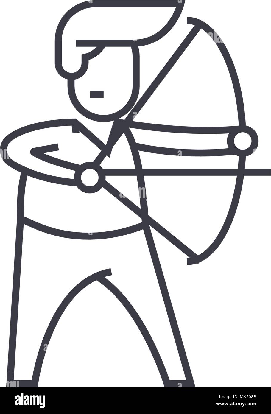 chairman vector line icon, sign, illustration on white background ...