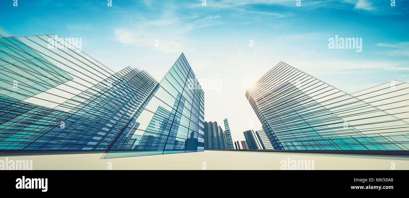 City scene 3d rendering Stock Photo - Alamy