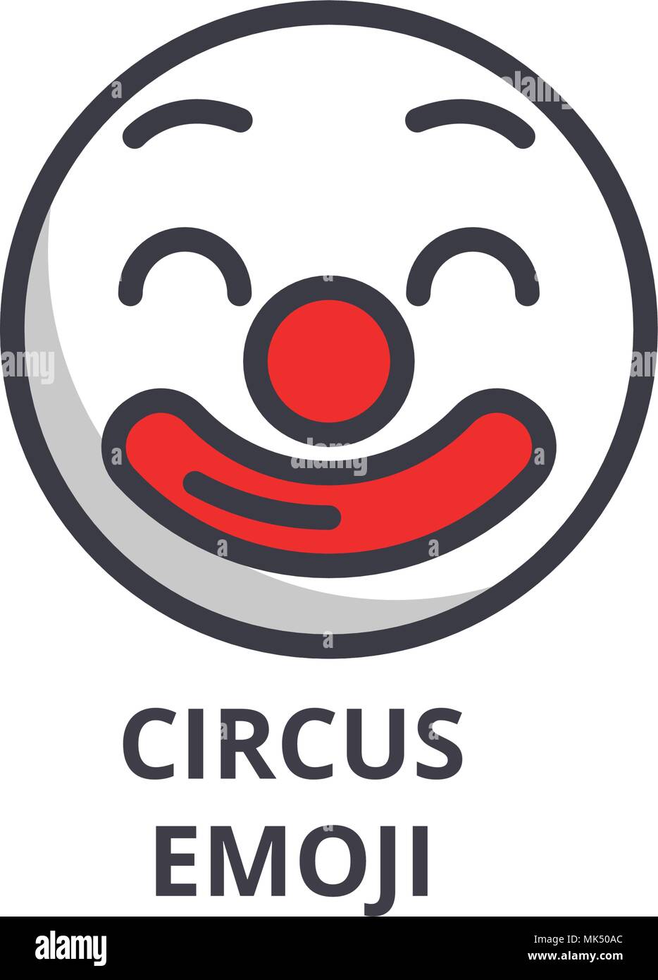 circus emoji vector line icon, sign, illustration on white background ...