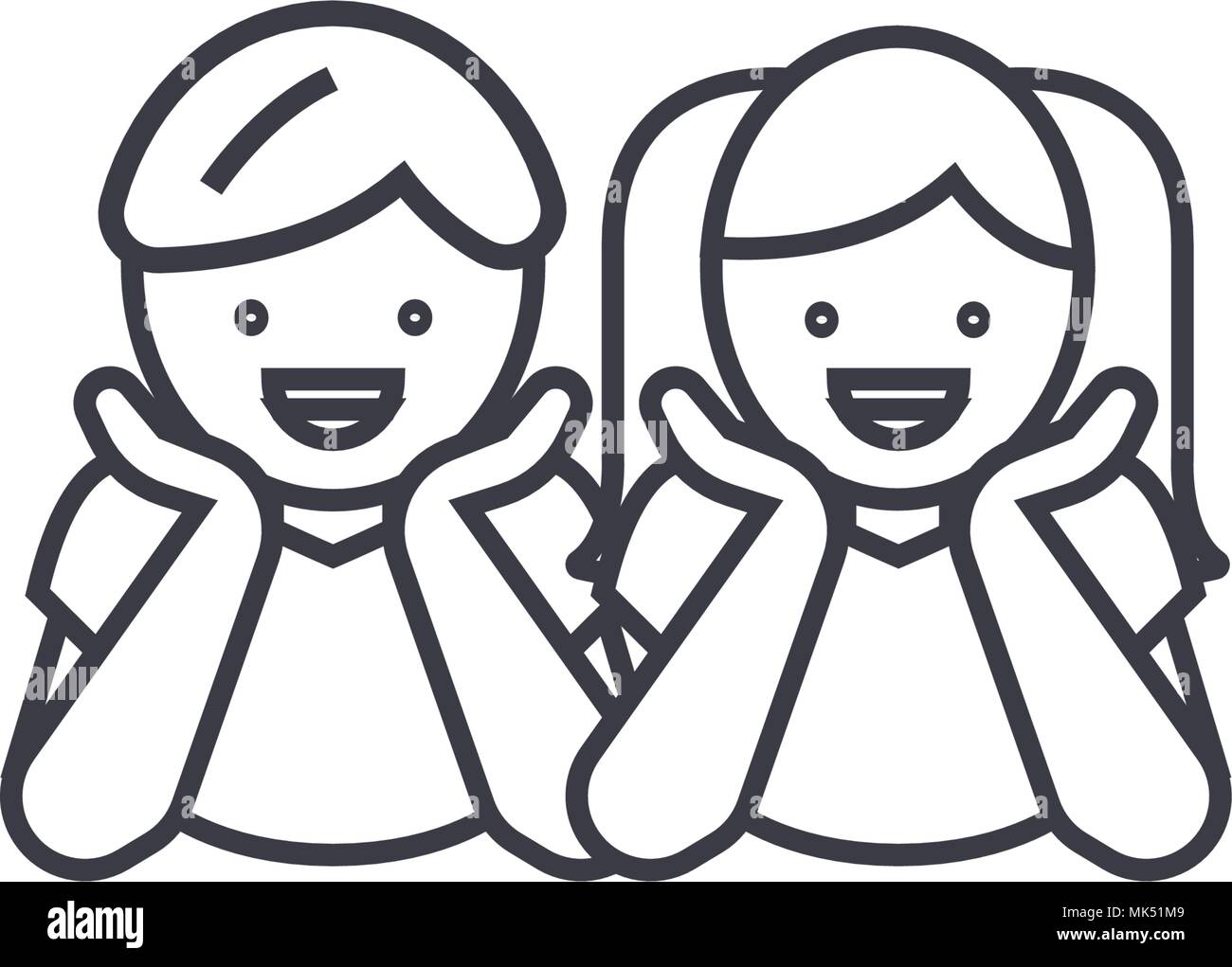 Boy girl friendship studio Stock Vector Images - Alamy