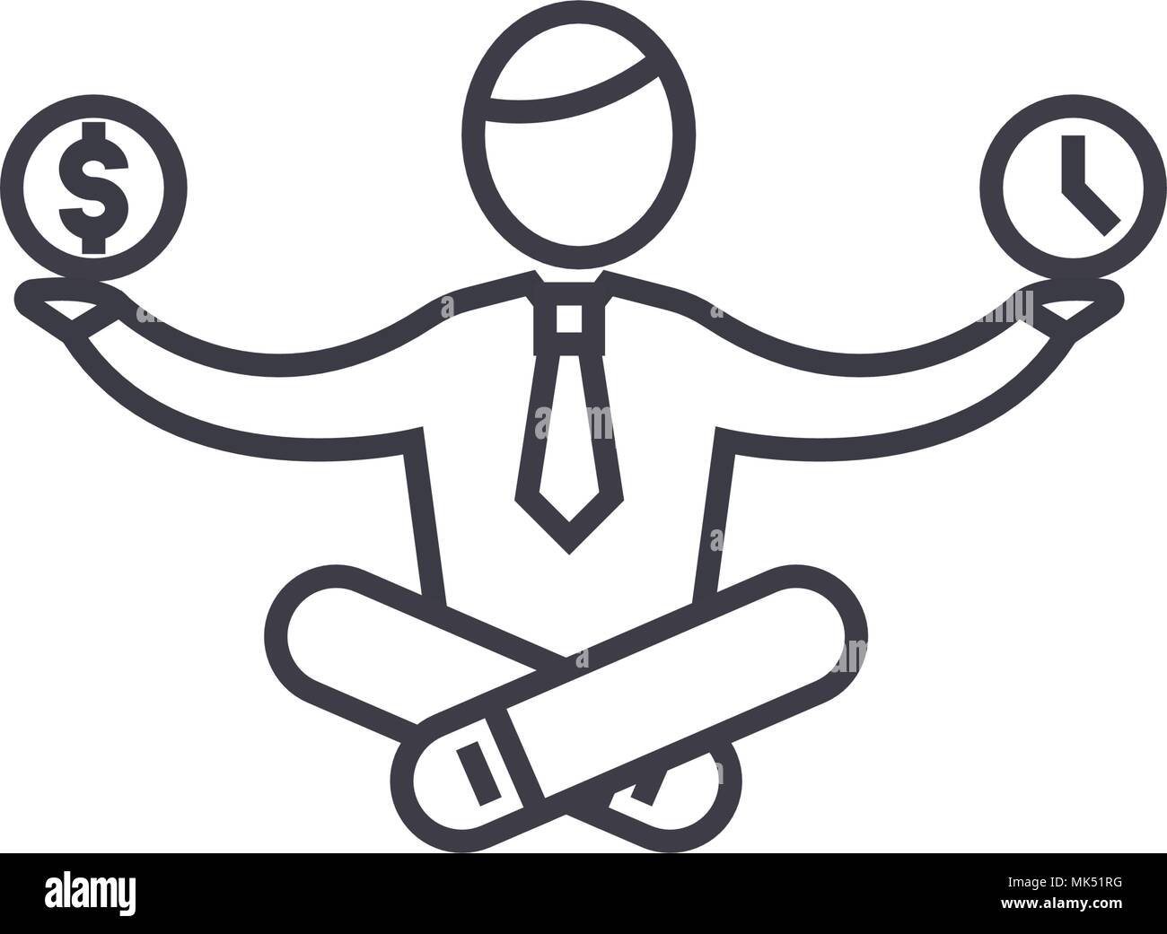 concentration vector line icon, sign, illustration on background ...