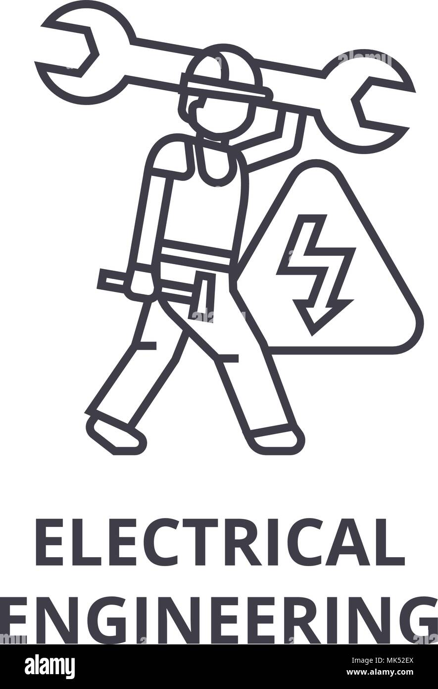 electrical engineering vector line icon, sign, illustration on ...