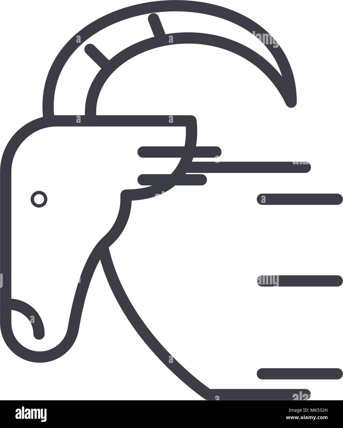 goat head vector line icon, sign, illustration on background, editable ...