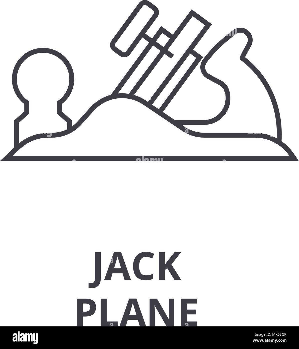 jack plane vector line icon, sign, illustration on background, editable ...