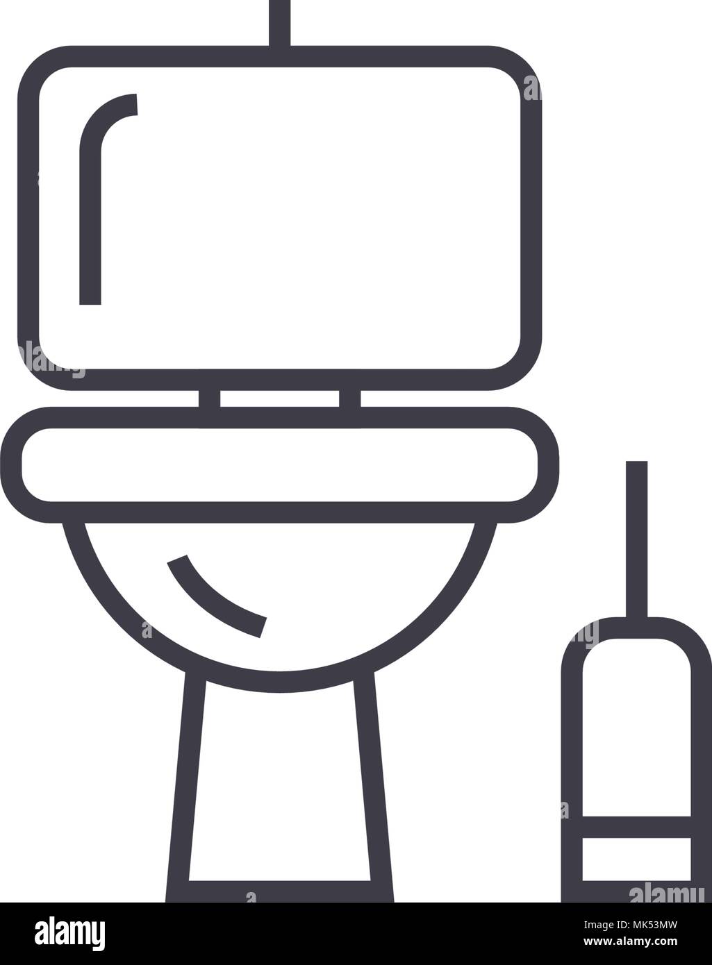 lavatory vector line icon, sign, illustration on background, editable ...