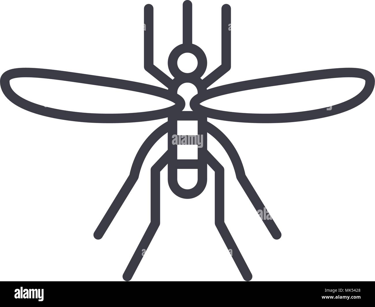 mosquito vector line icon, sign, illustration on background, editable ...