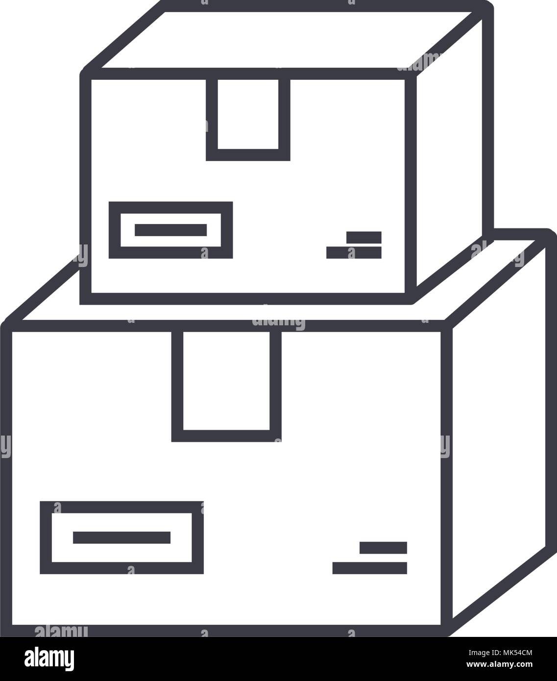 postal service vector line icon, sign, illustration on background ...