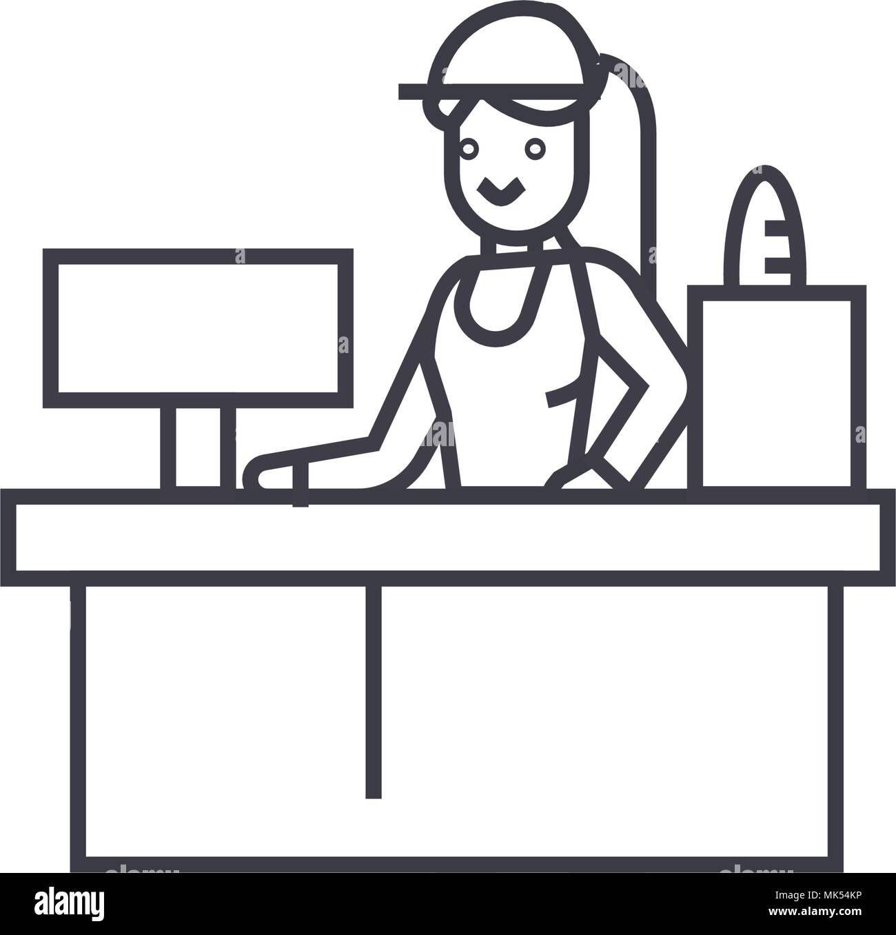 Hotel receptionist smile young woman Stock Vector Images - Alamy