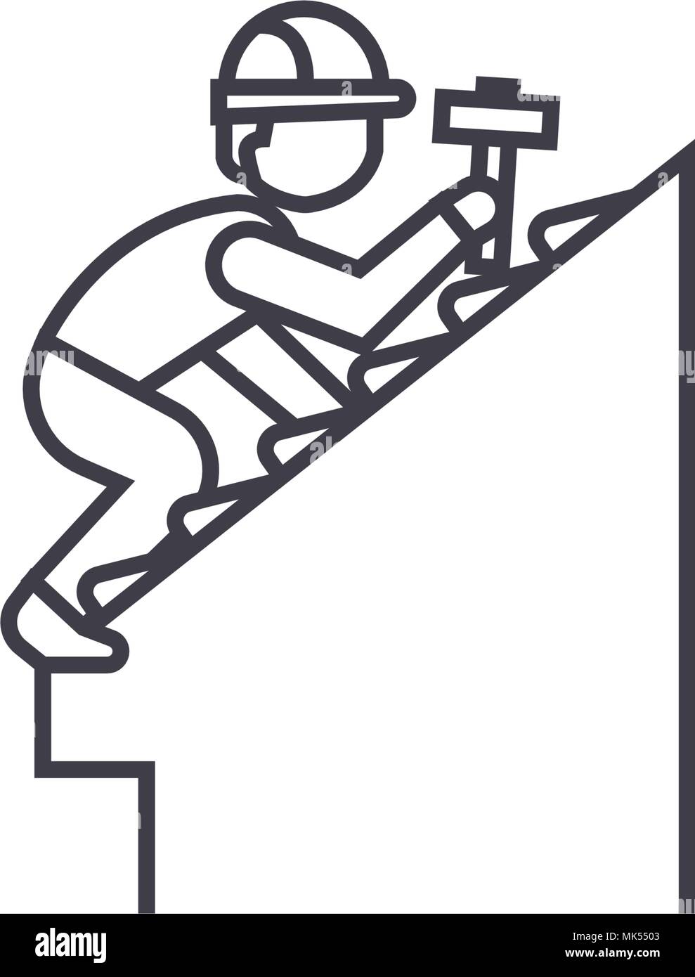 Roof shingles worker Stock Vector Images - Alamy