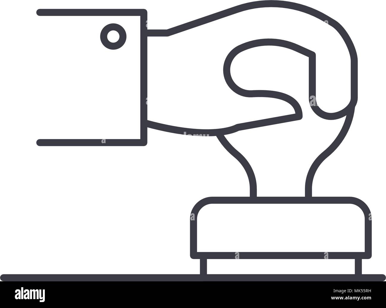 stamping vector line icon, sign, illustration on background, editable ...