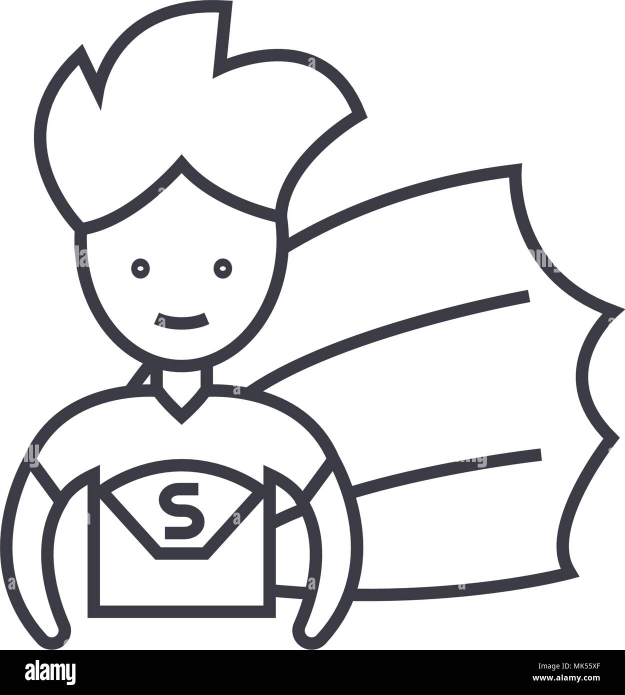 Superhero flying outline Stock Vector Images - Alamy