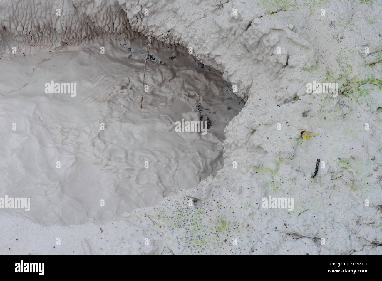Boiling muddy hot spring, textured mud walls Stock Photo - Alamy